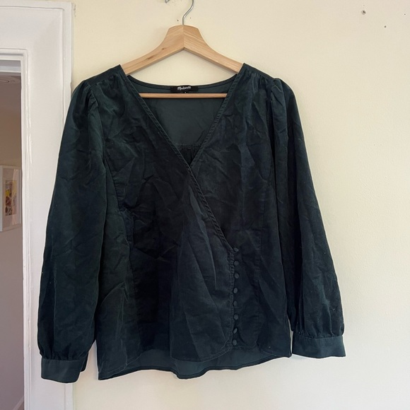 Madewell | Tops | Madewell Corduroy Kingston Side Button Wrap Top ...